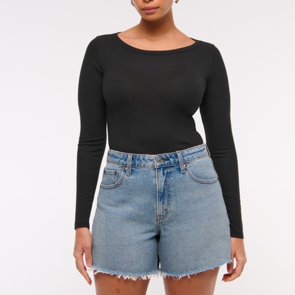 Abercrombie & Fitch | Shorts | Curve Love High Rise Dad Short | Poshmark